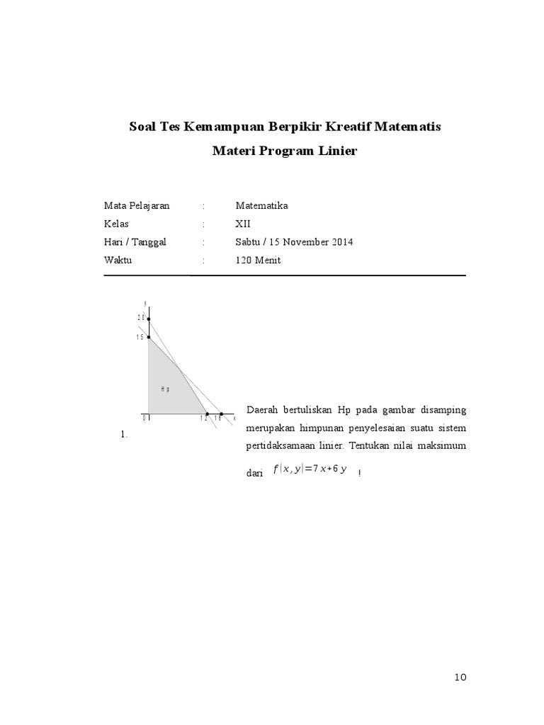 Dokumen - Tips Soal Tes Kemampuan Berpikir Kreatif Matematis Materi ...