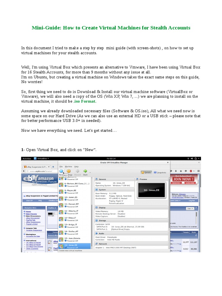 Step-by-Step Guide to Creating Virtual Machines for Stealth Accounts Using VirtualBox | PDF ...