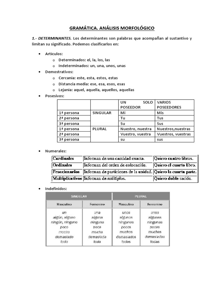 Análisis .Morfológico | PDF | Sustantivo | Adjetivo
