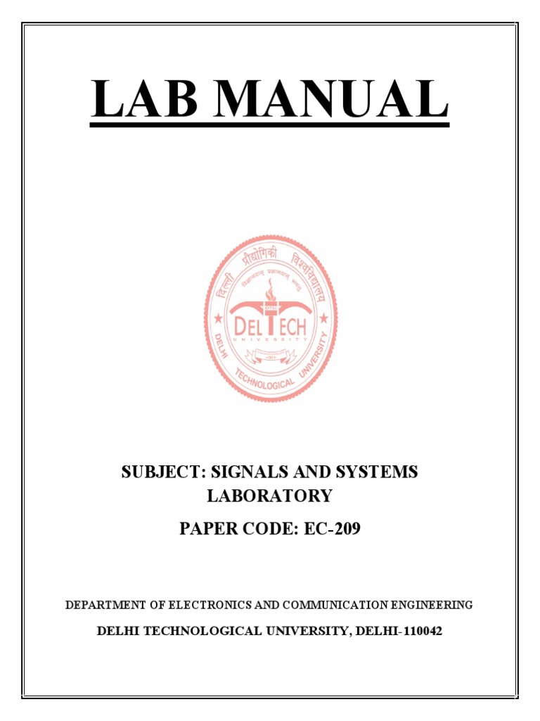Signals and Systems Lab Manual Print PDF | PDF | Spectral Density ...