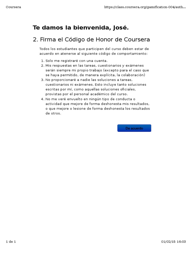 Código de Honor de Coursera | PDF