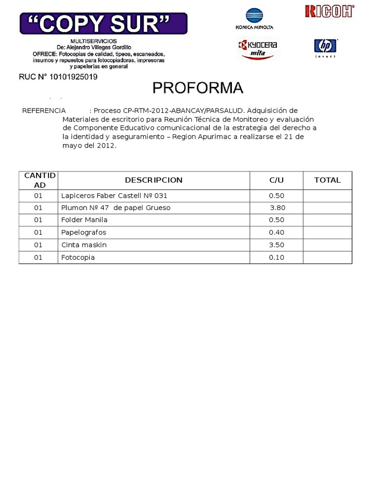 Copia de Proforma