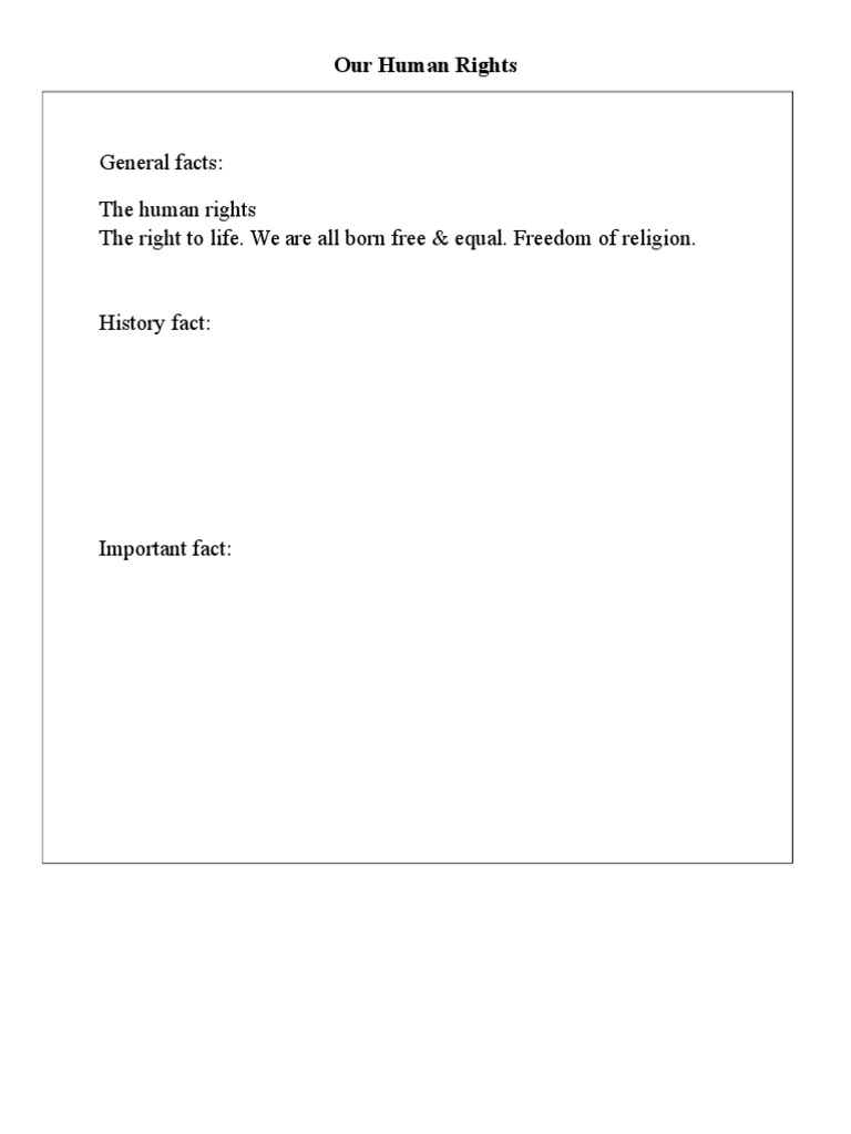 General Facts: The Human Rights The Right To Life. We Are All Born Free ...