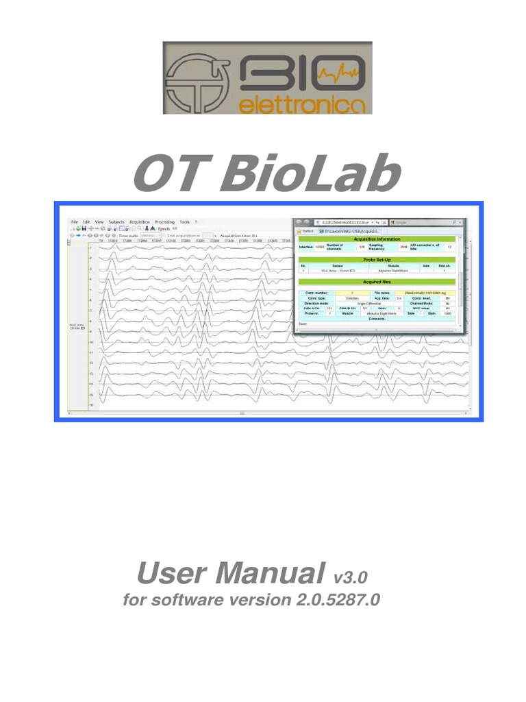 User Manual OT BioLab v3.0 | PDF | Electromyography | Computer File
