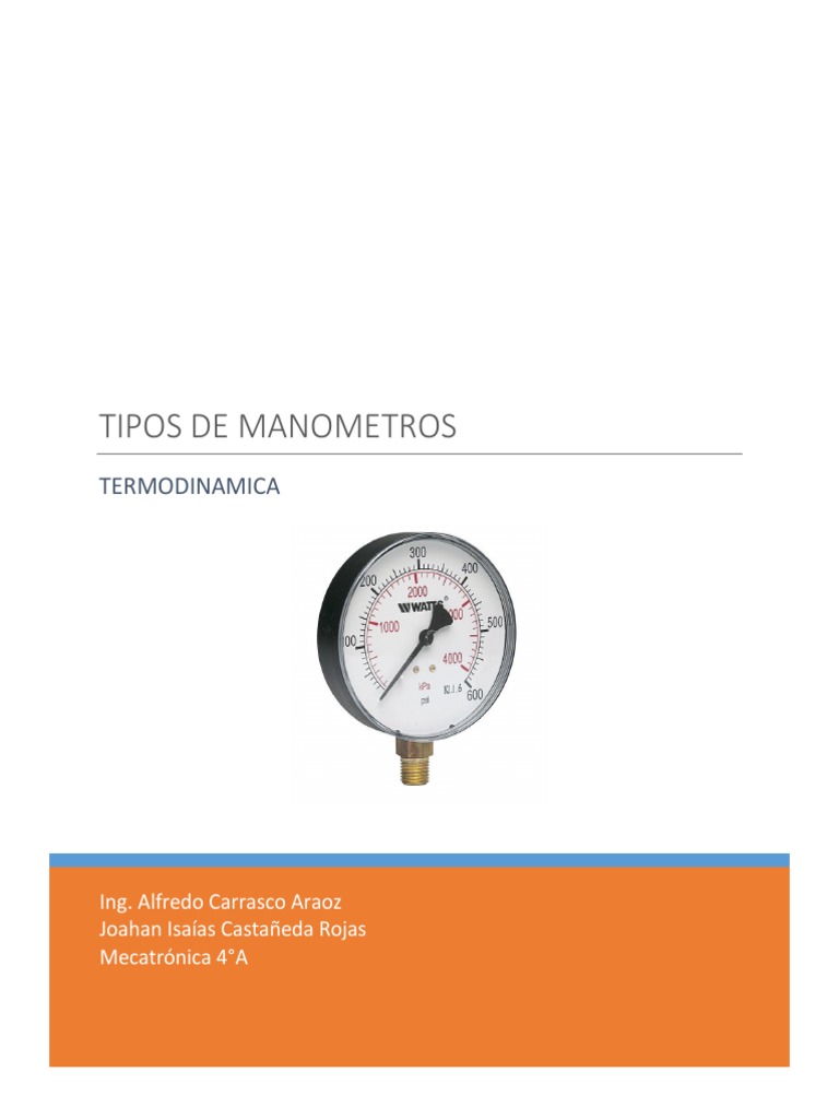 Tipos de Manometros | Medida de presión | Presión