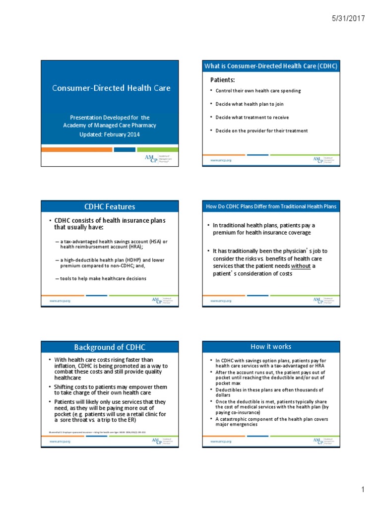 Consumer Directed Health Care - 2014 | PDF | Health Savings Account ...