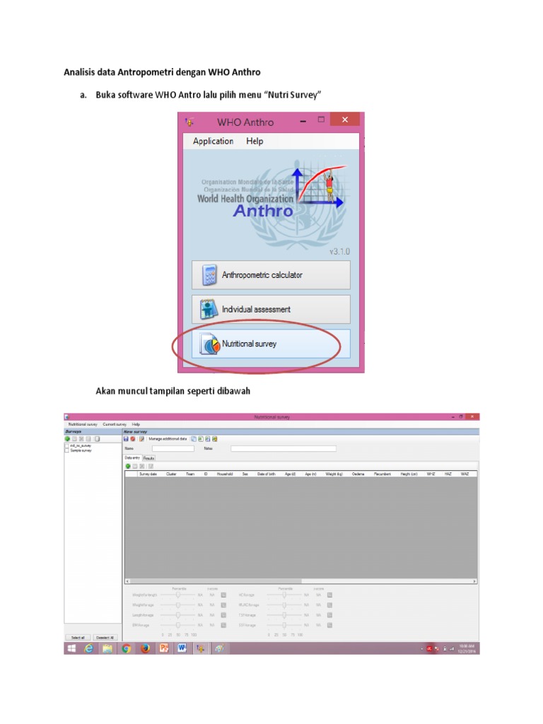 Analisis Data Antropometri Dengan WHO Anthro Plus | PDF