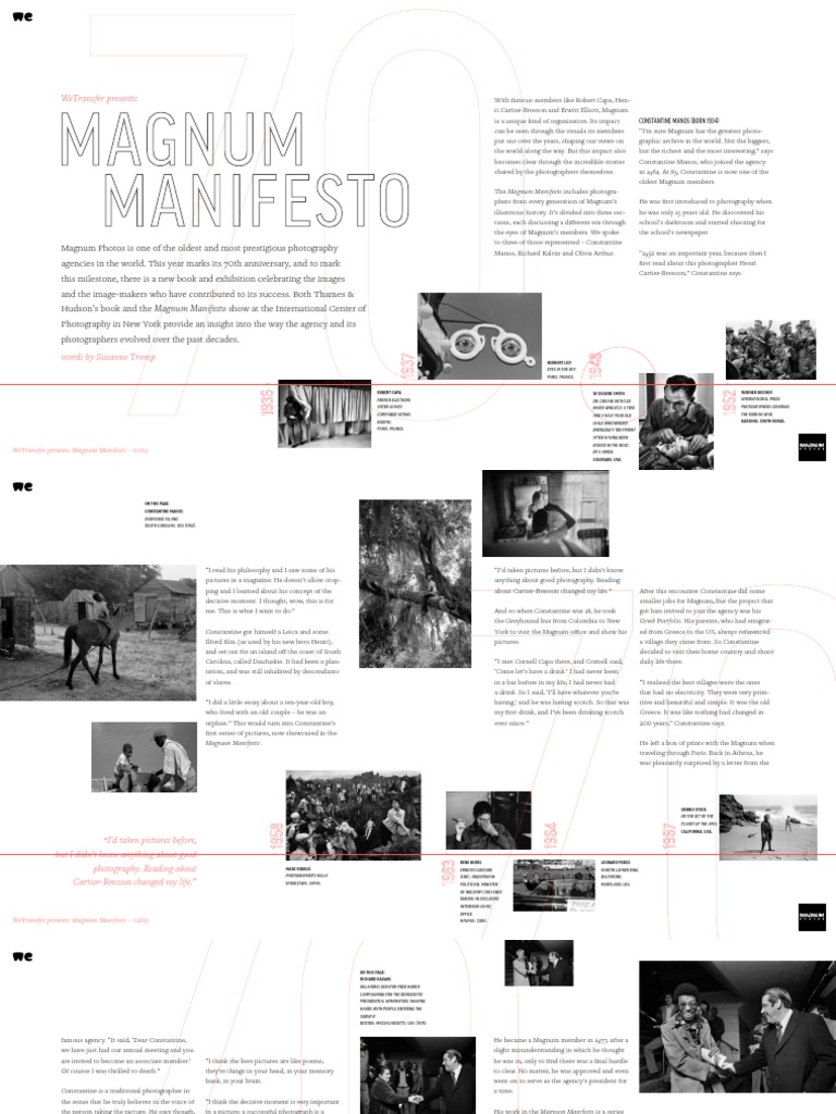 Wetransfer Presents: Magnum Manifesto - 01/05 | PDF | Photographer