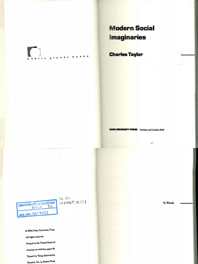 Charles Taylor-Modern Social Imaginaries-Duke University Press (2004 ...