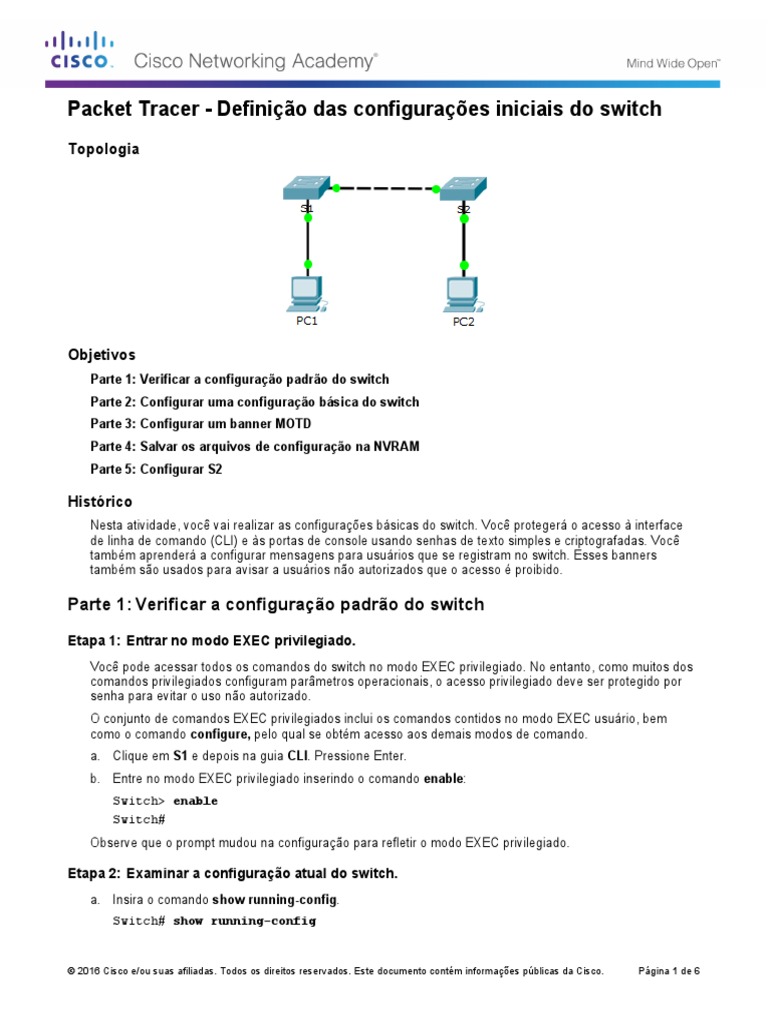 2 2 3 4 Packet Tracer Configuring Initial Switch Settings Pdf