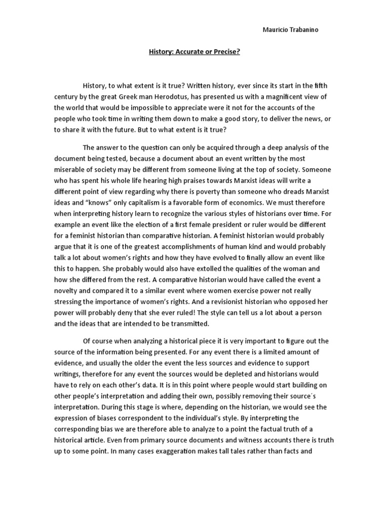 History: To What Extent Is It True? | PDF | Historian | Evidence