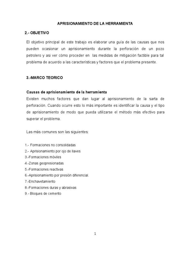 Aprisionamiento de La Herramienta Perfo 4 | PDF | Filtración | Presión