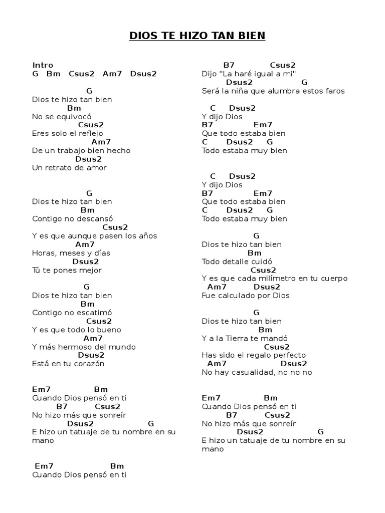 Dios Te Hizo Tan Bien | PDF | Ocio