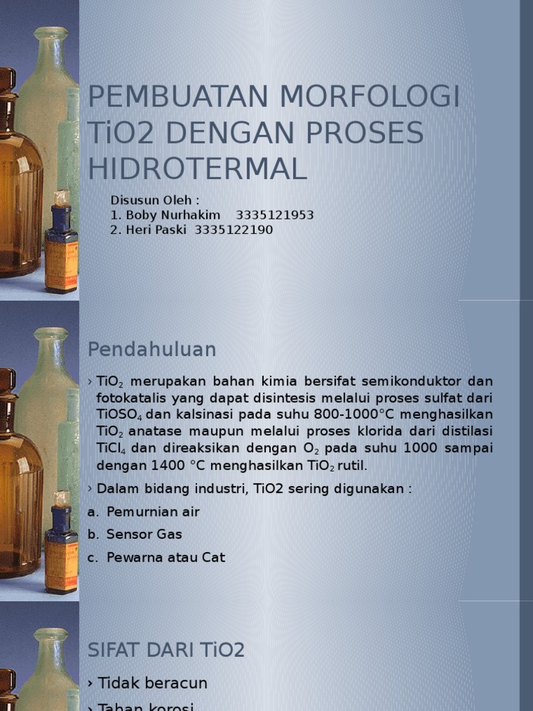Morfologi Tio2 Dengan Proses Hidrotermal | PDF