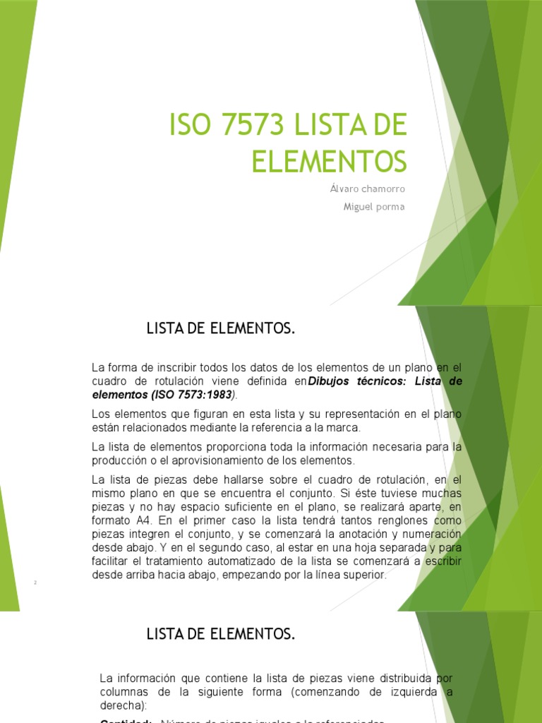 Iso 7573 Lista de Elementos | PDF