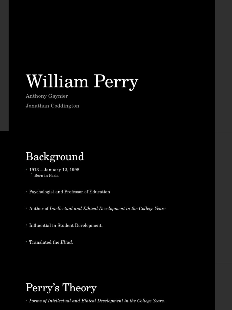 William Perry | PDF | Dualism | Knowledge