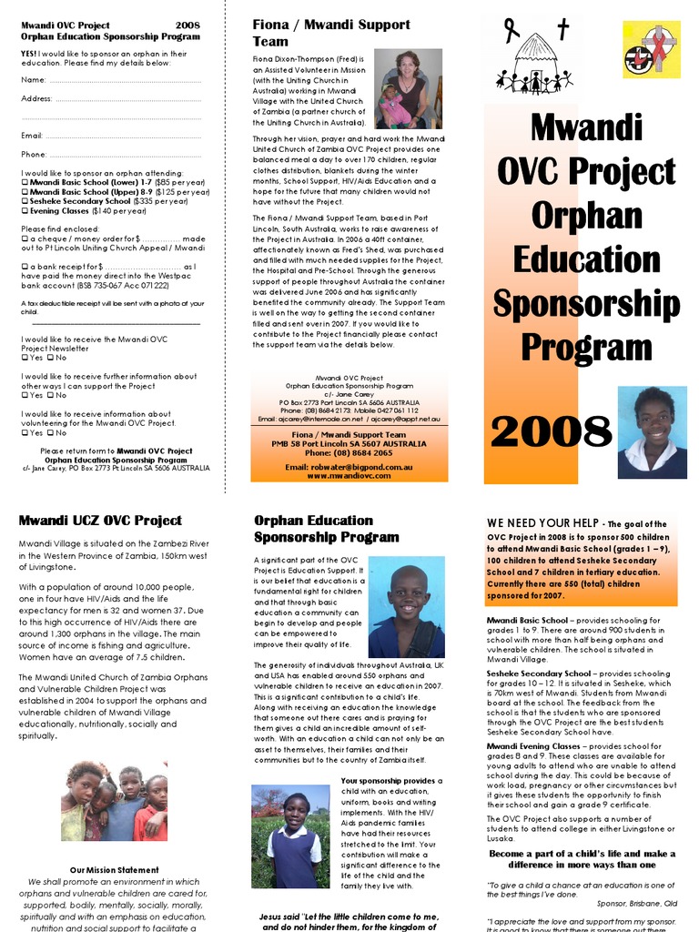 Orphan Education Sponsorship Program | PDF | Behavior Modification
