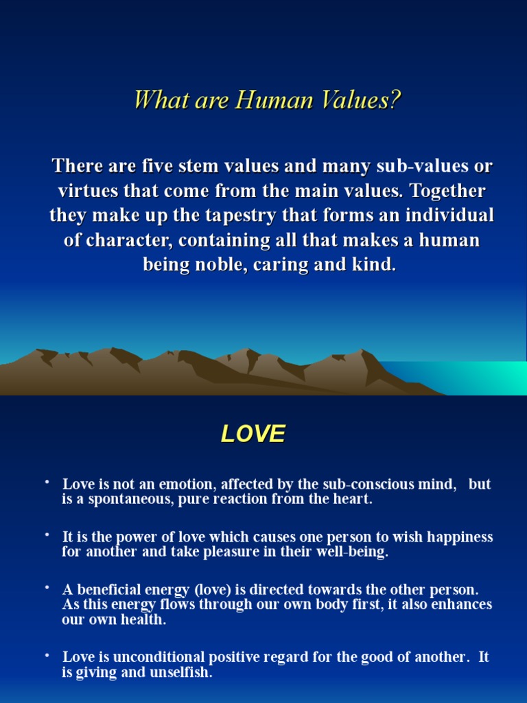 What Are Human Values | PDF | Love | Mind
