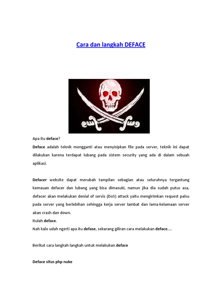 Cara Dan Langkah DEFACE | PDF