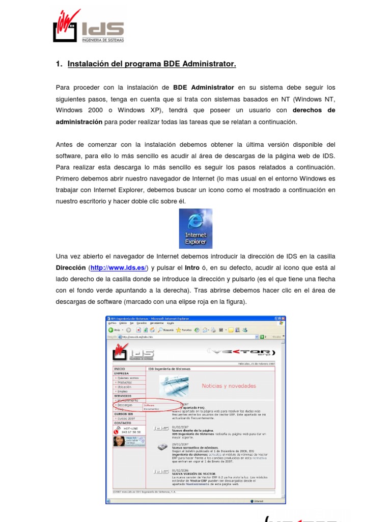 Instalación y Configuración de BDE Admin | PDF | Ventana (informática ...