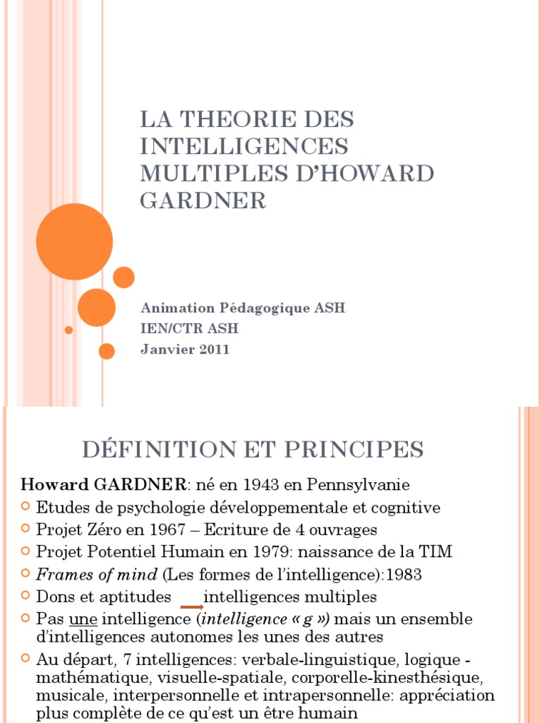 Théorie des intelligences multiples | PDF | Image mentale | Pédagogie