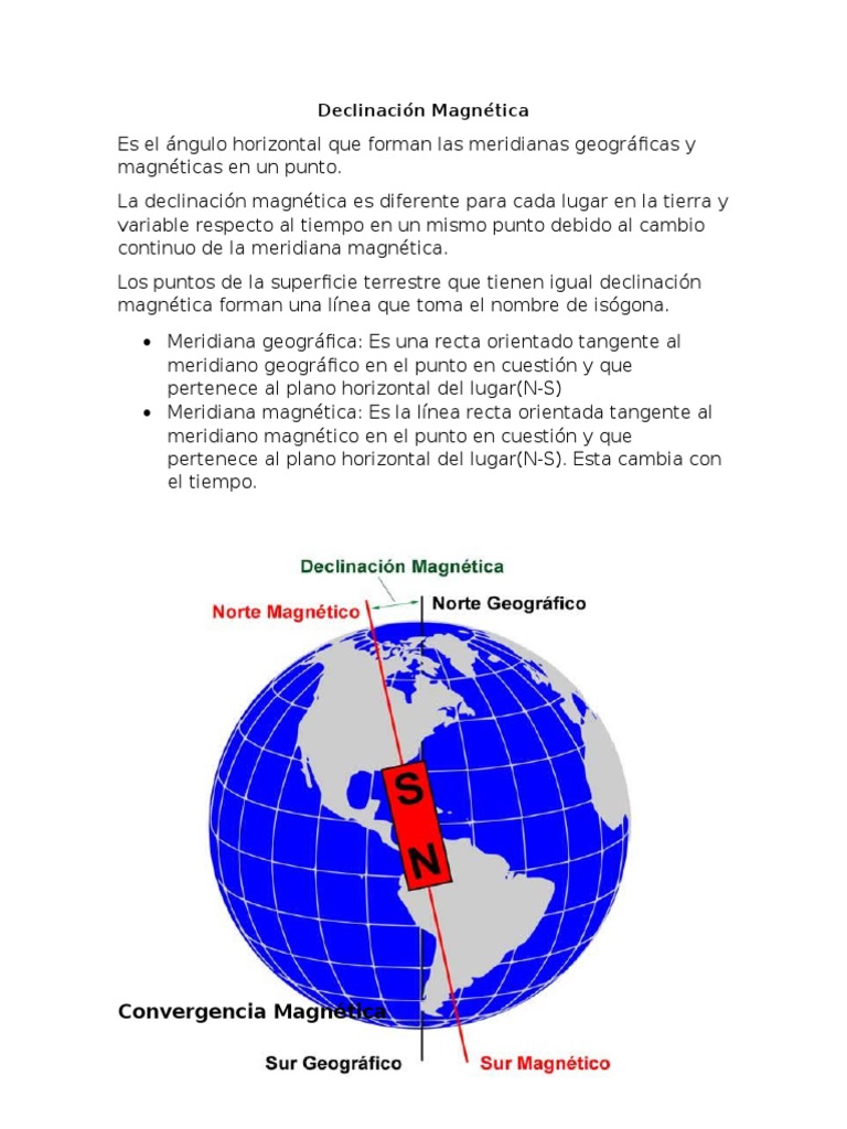 Declinación e Inclinación Magnética | PDF | Brújula | Tierra