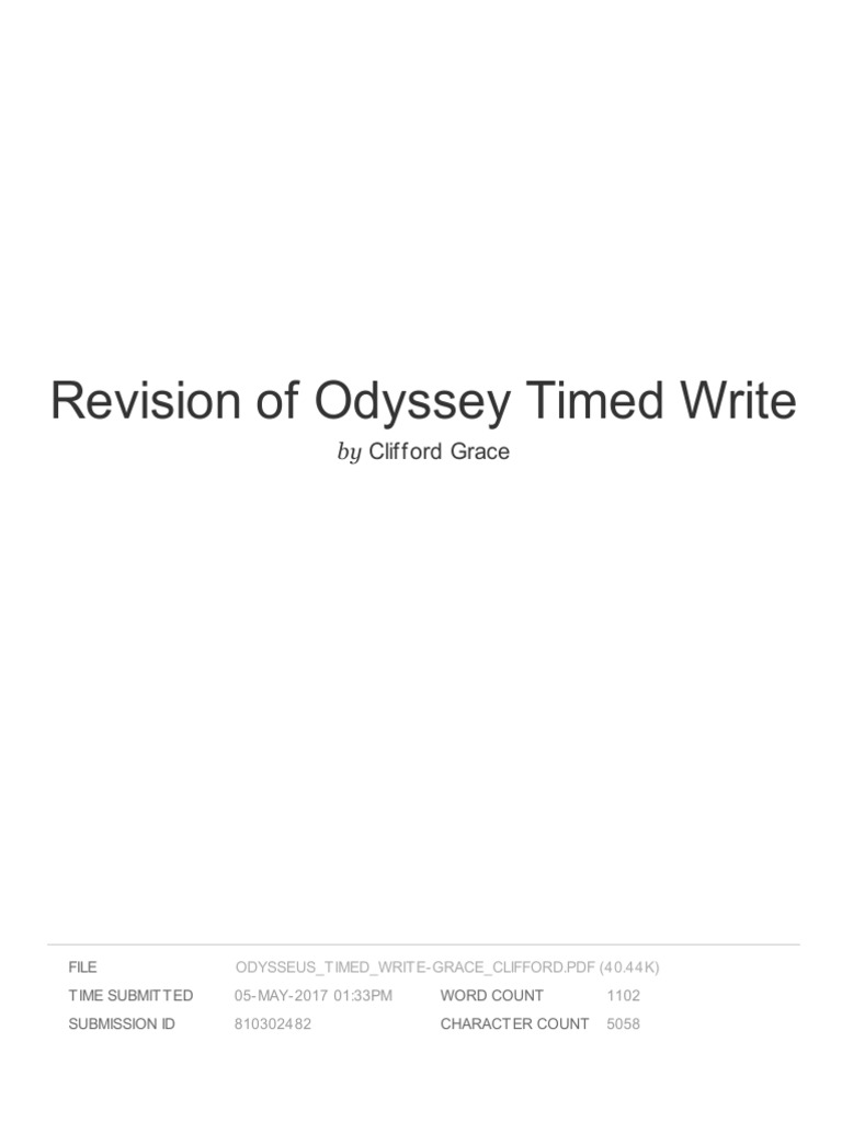 Revision of Odyssey Timed Write | PDF | Phrase | Human Communication