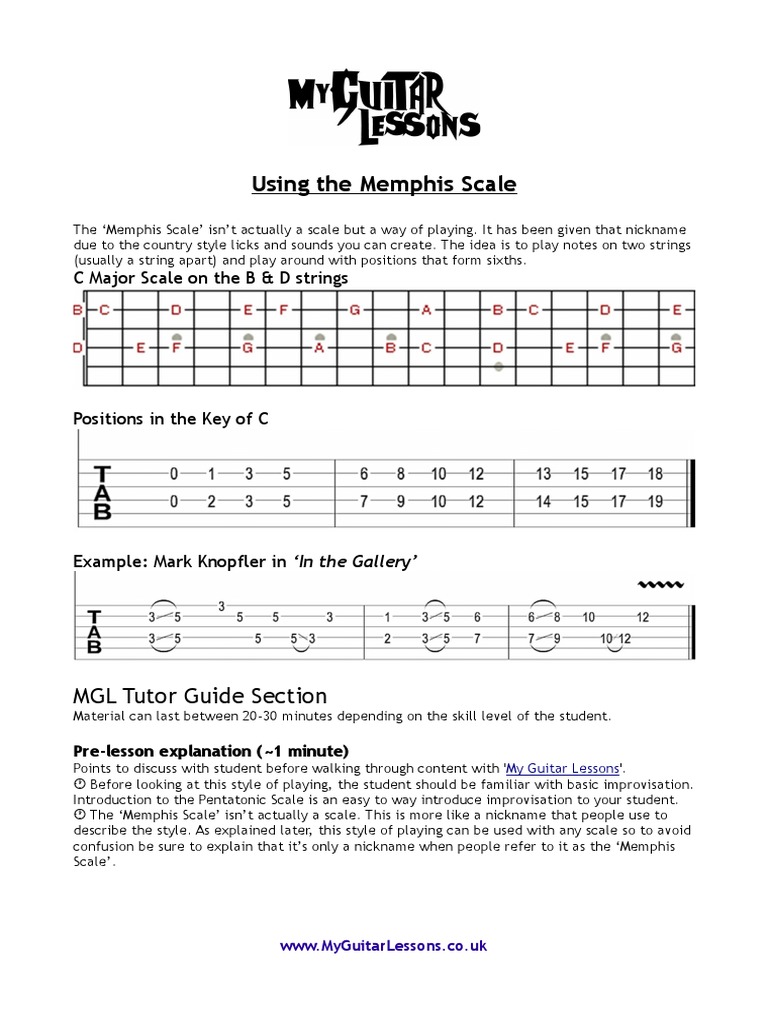 MGL The Memphis Scale PDF | PDF | String Instruments | Scale (Music)