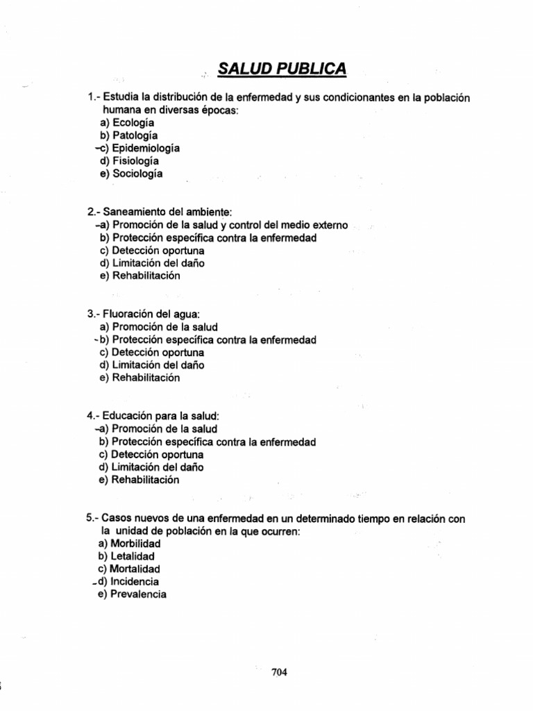 Banco de Preguntas Salud Publica | PDF | Epidemias | Epidemiología
