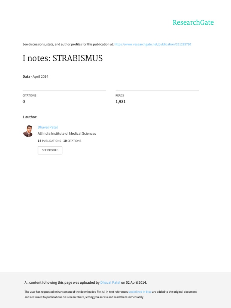 I Notes Strabismus | PDF | Visual Acuity | Visual System