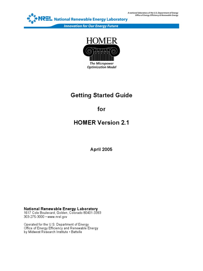 HOMER Quickstart Guide for Micropower | PDF | Sensitivity Analysis ...