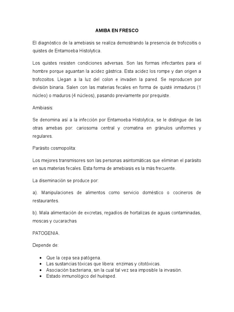 Amiba en Fresco | Inmunología | Medicina