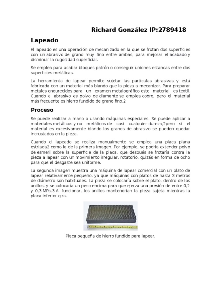 Lapeado: Técnica y Aplicaciones | PDF