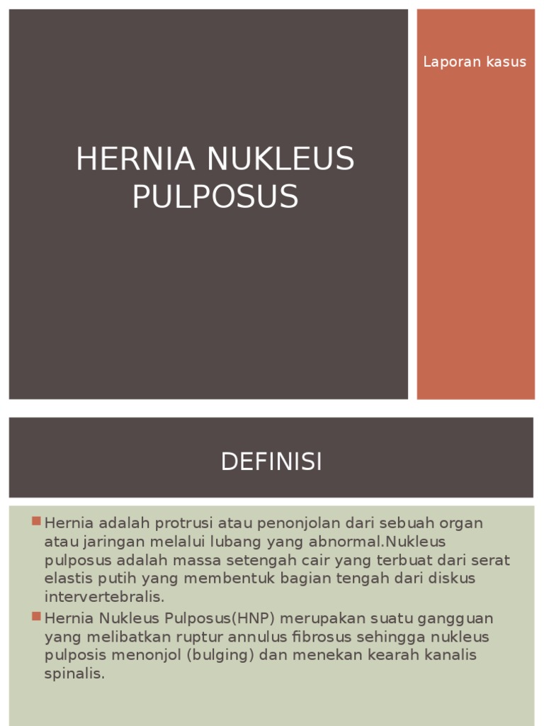Protrusi Diskus: Laporan Kasus HNP | PDF