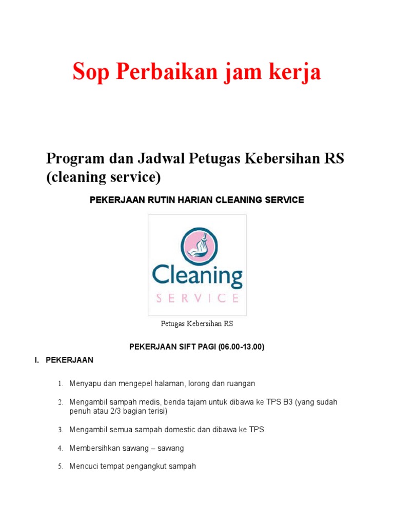Sop Perbaikan Jam Kerja | PDF