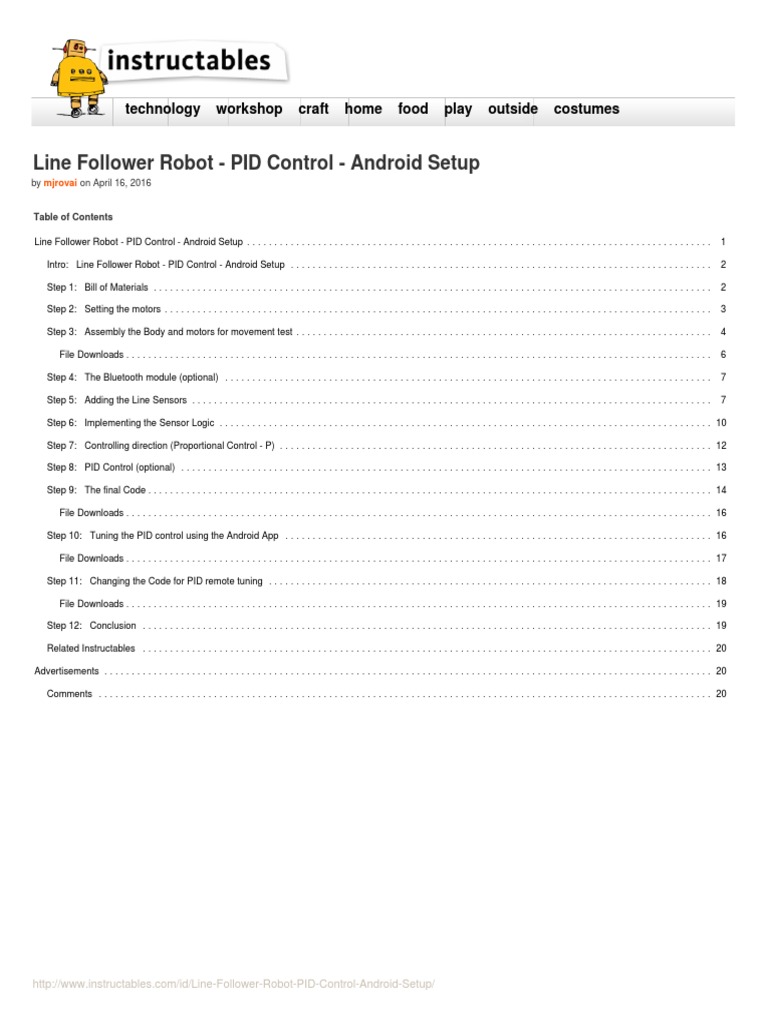 Line Follower Robot PID Control Android Setup PDF | PDF | Electrical ...