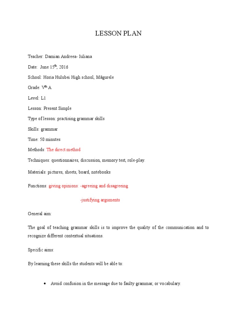 Lesson Plan:: The Direct Method | PDF | Lesson Plan | Epistemology