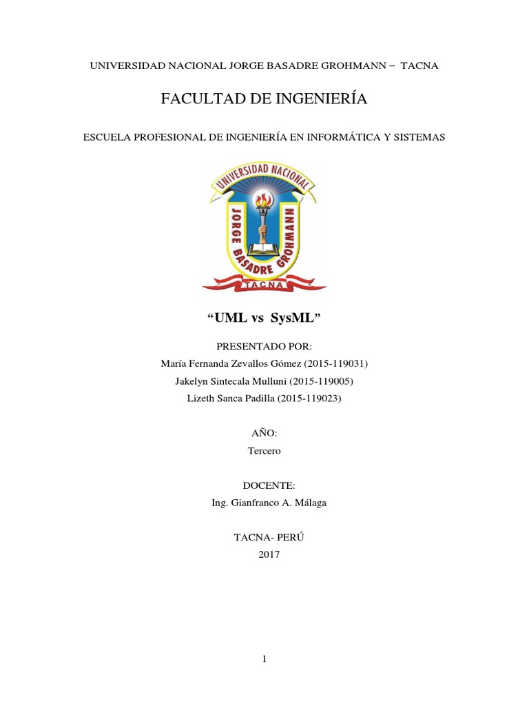 Comparativa UML y SysML en Modelado | PDF | Lenguaje de modelado ...