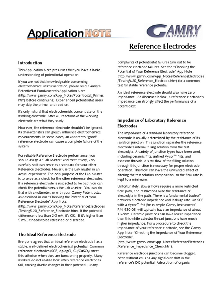 Reference Electrodes Pdf Capacitor Feedback