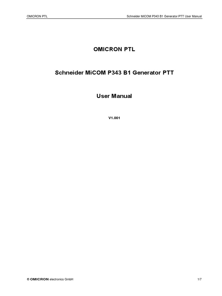 Schneider MiCOM P343 B1 Generator PTT User Manual ENU | PDF | Relay | Power Supply