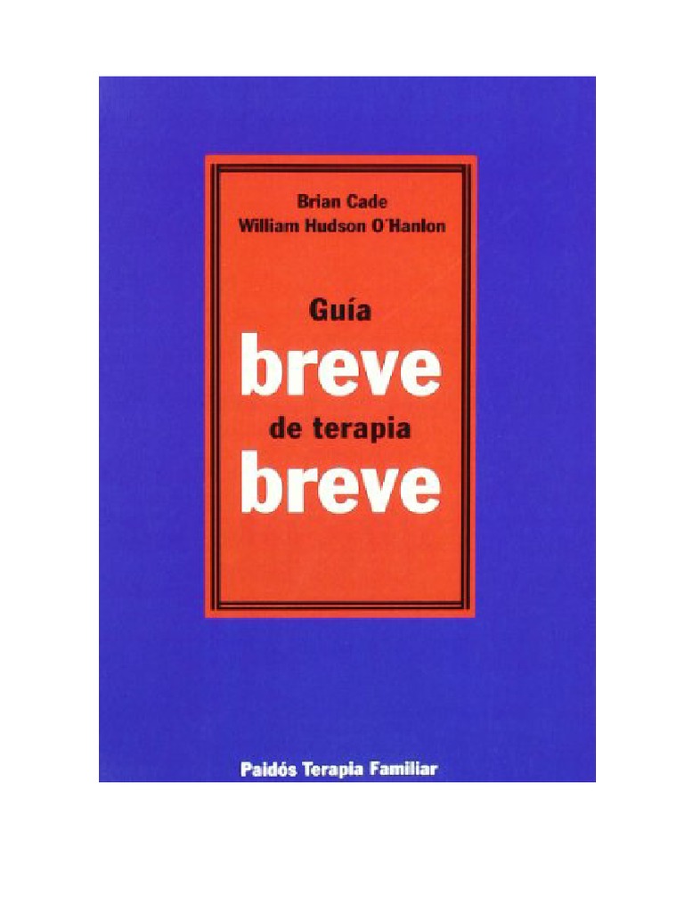 Modulos - Cade B. Guia Breve de Terapia Breve PDF | PDF | Terapia breve ...