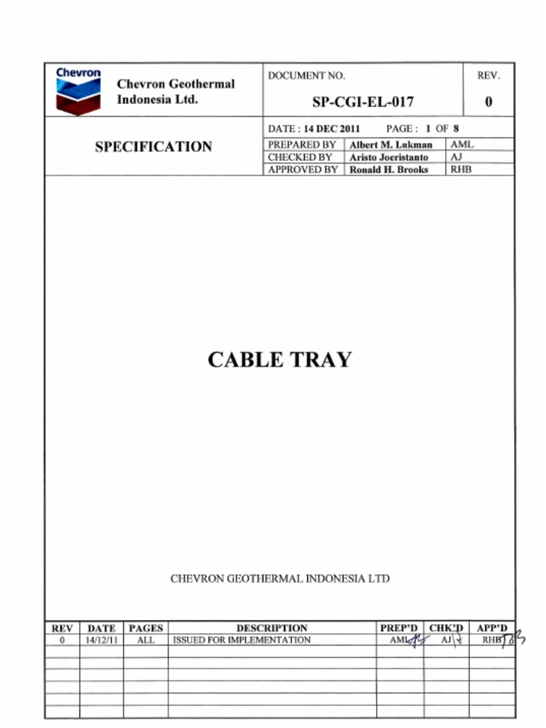 Cable Tray PDF | PDF | Specification (Technical Standard) | Corrosion