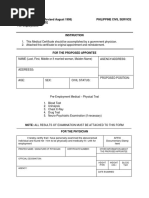 CS Form No. 211 Medical Certificate | PDF | Physician | Health Sciences