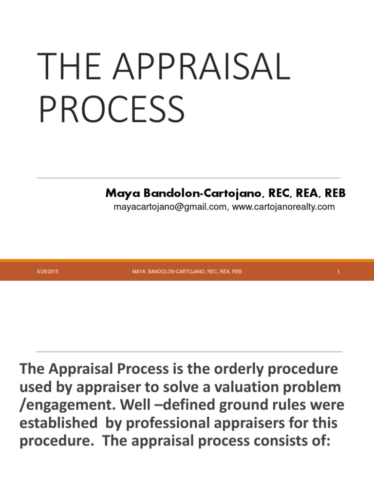Steps in the Appraisal Process | PDF | Real Estate Appraisal | Market Value