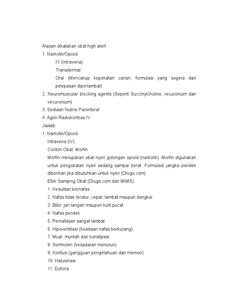 Obat High Alert | PDF