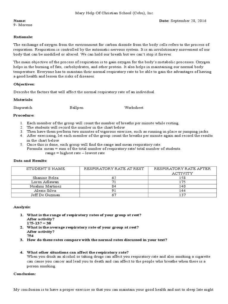 Biology Lab Report 1 | PDF | Chronic Obstructive Pulmonary Disease ...