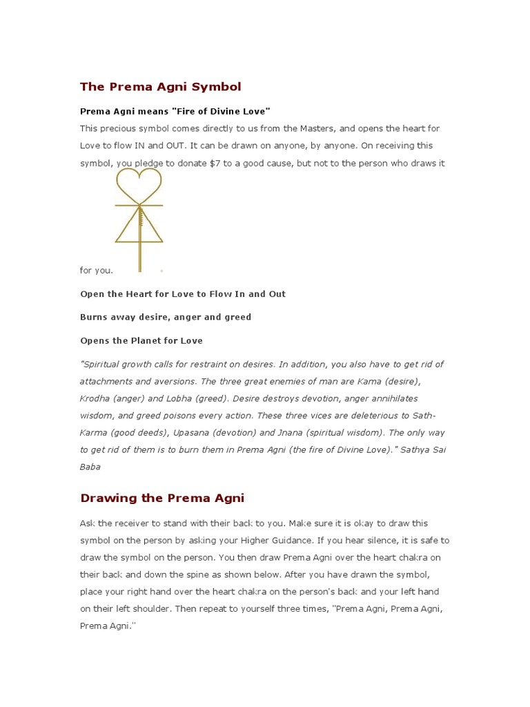 The Prema Agni Symbol | PDF | Love | Religious Belief And Doctrine