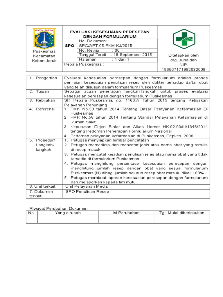 Apt 05 Spo Evaluasi Kesesuaian Obat Dengan Formularium Pdf