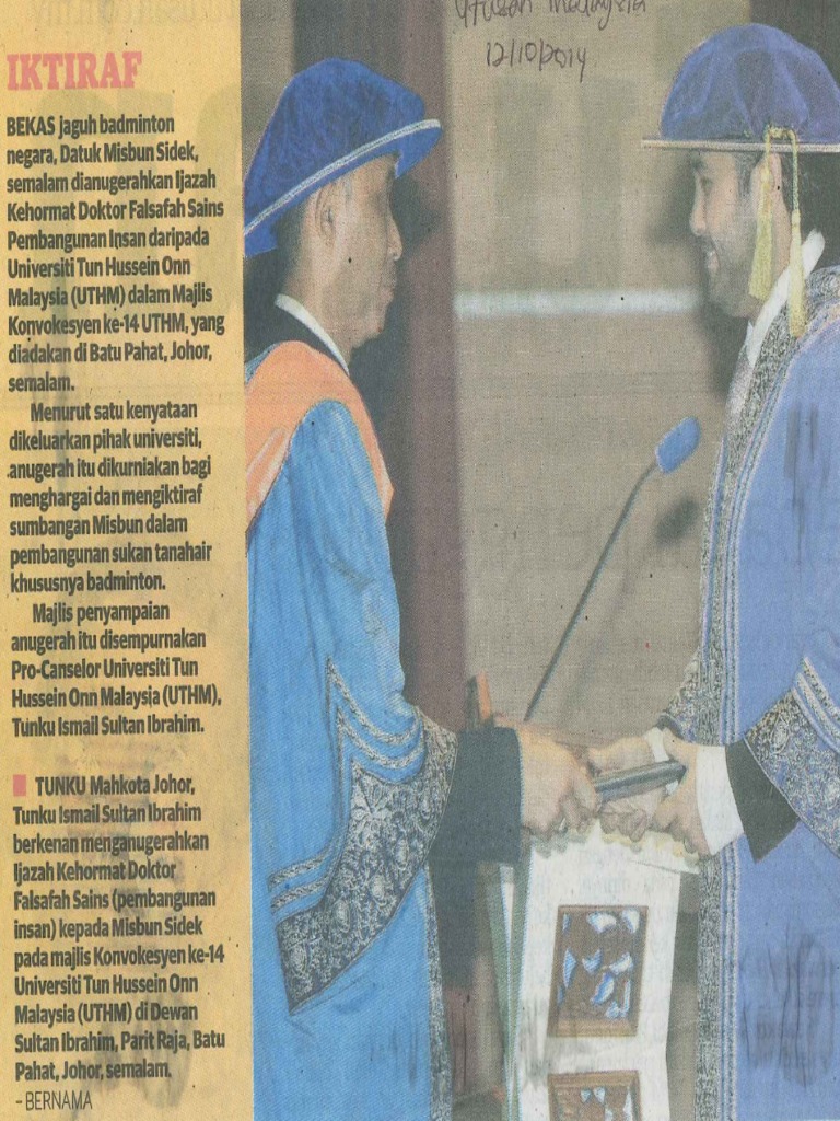 Misbun Sidek Mendapat Gelaran Datuk | PDF