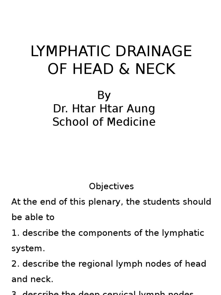 Lymphatic Drainage Of Head And Neck Pdf Lymphatic System Neck